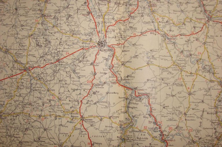 French road map of Bourgogne Franche-Comté | Histoire d antan